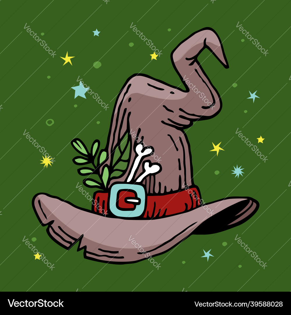 Witch hat symbol of halloween Royalty Free Vector Image