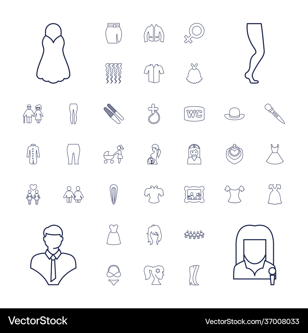 37 woman icons Royalty Free Vector Image - VectorStock