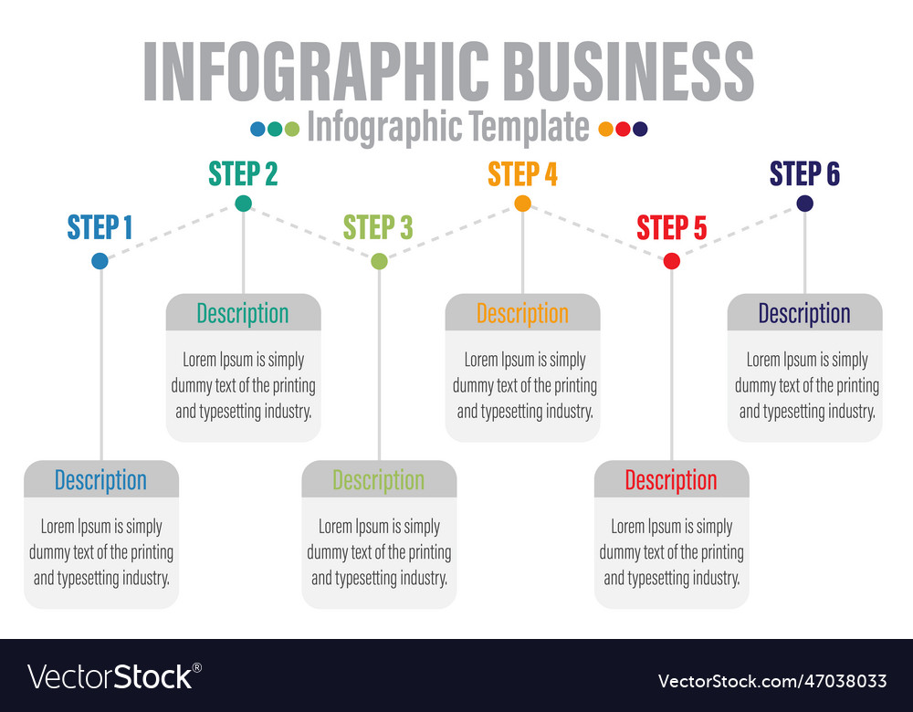 6 steps modern timeline diagram calendar Vector Image 6 steps modern timeline diagram calendar Vector Image
