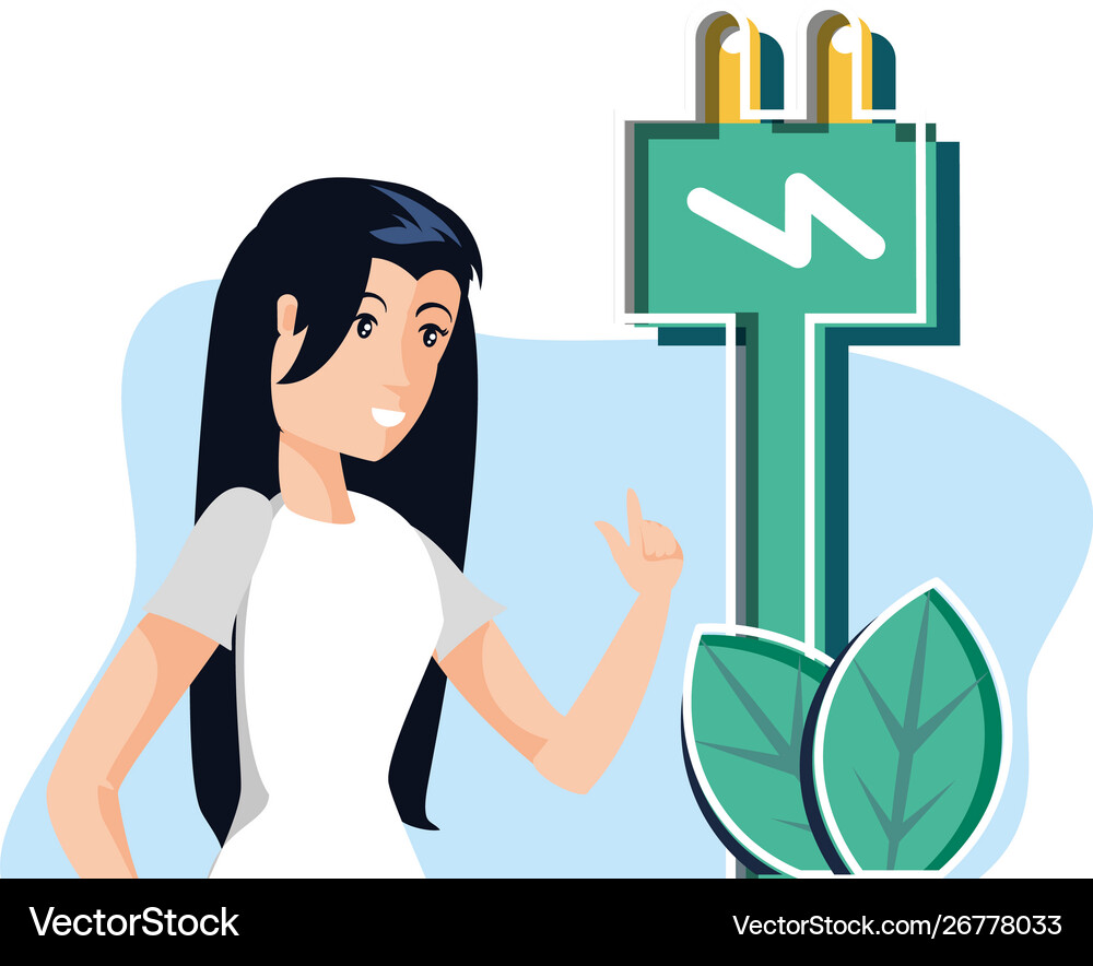 Avatar woman and plug design Royalty Free Vector Image