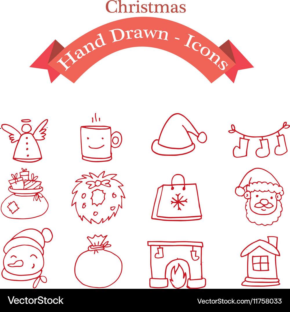 Christmas icon set Royalty Free Vector Image - VectorStock