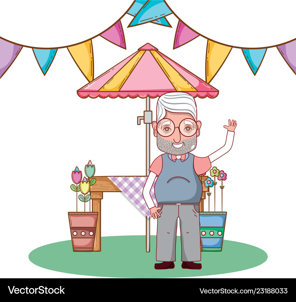 Cute grandfather cartoon Royalty Free Vector Image