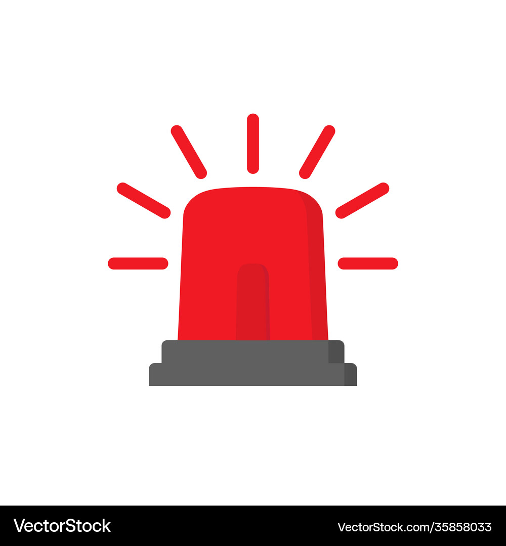Emergency siren icon in flat style isolated Vector Image