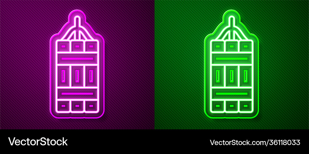 Glowing neon line detonate dynamite bomb stick Vector Image