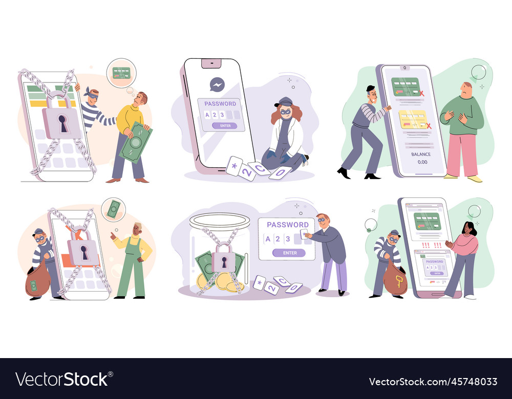 Hacker activity big set hacking computer Vector Image