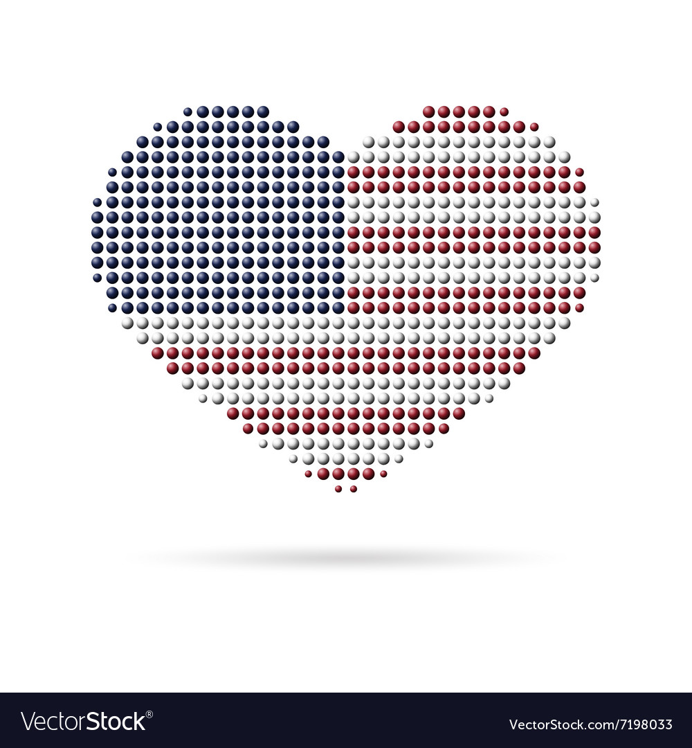 I love usa creative heart flag Royalty Free Vector Image