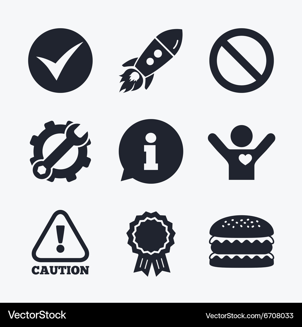 Information icons stop prohibition symbol Vector Image