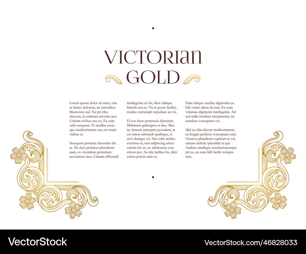 Line art decoration for design gold element in Vector Image