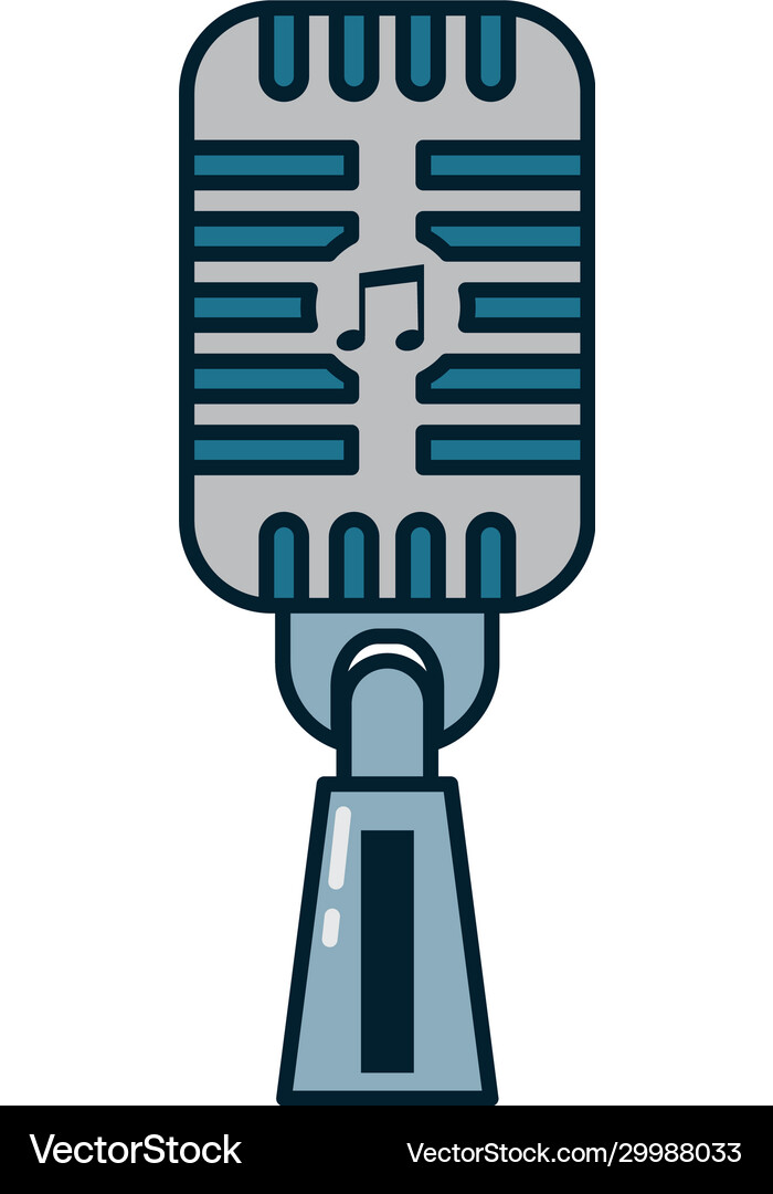 Music microphone line and fill style icon Vector Image