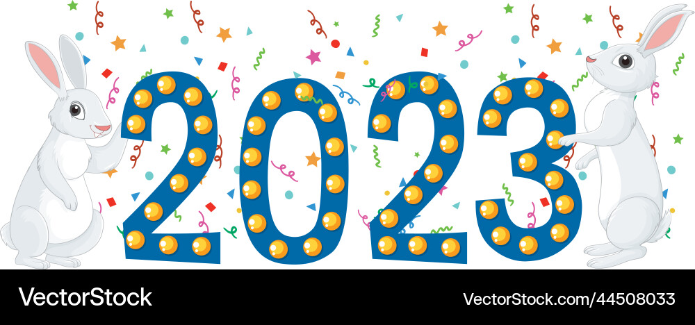 New year 2023 rabbit sign icon Royalty Free Vector Image