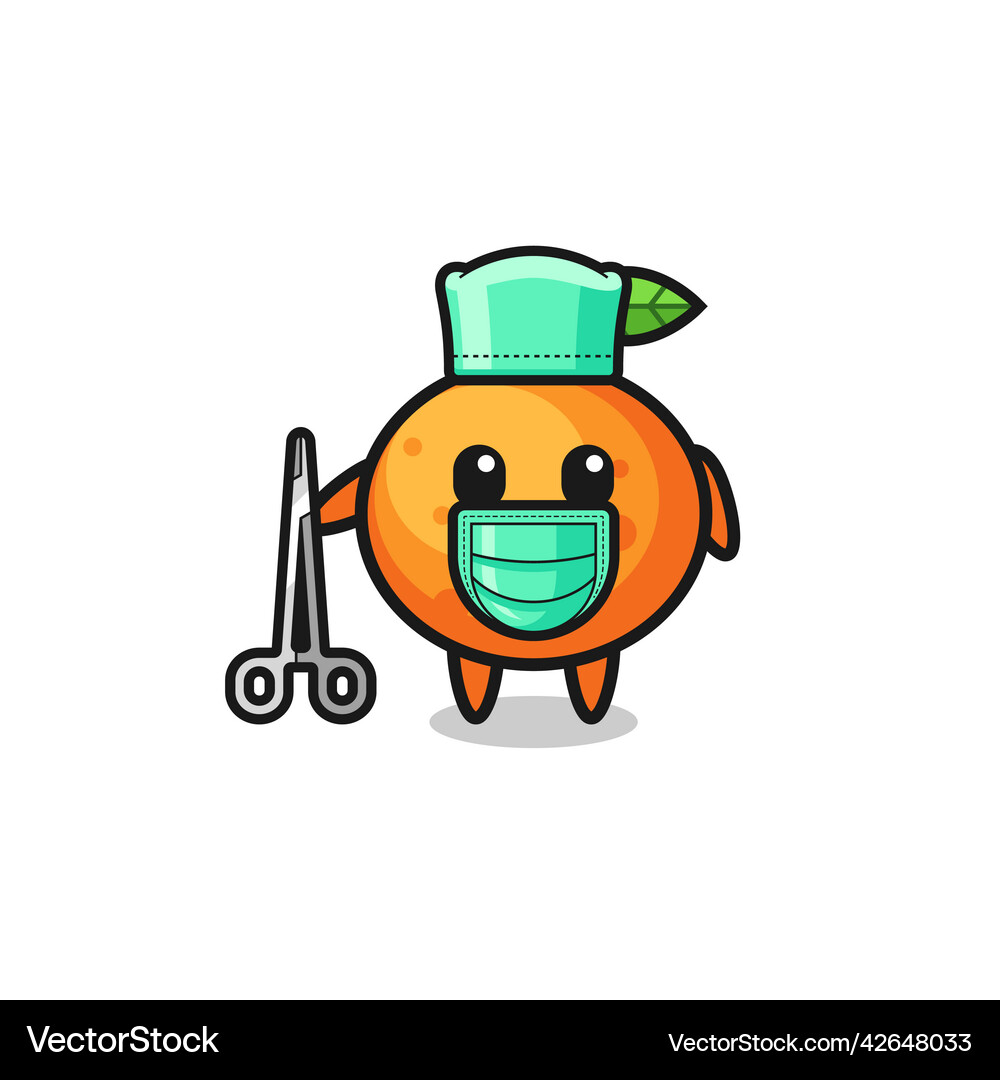Surgeon mandarin orange mascot character Vector Image