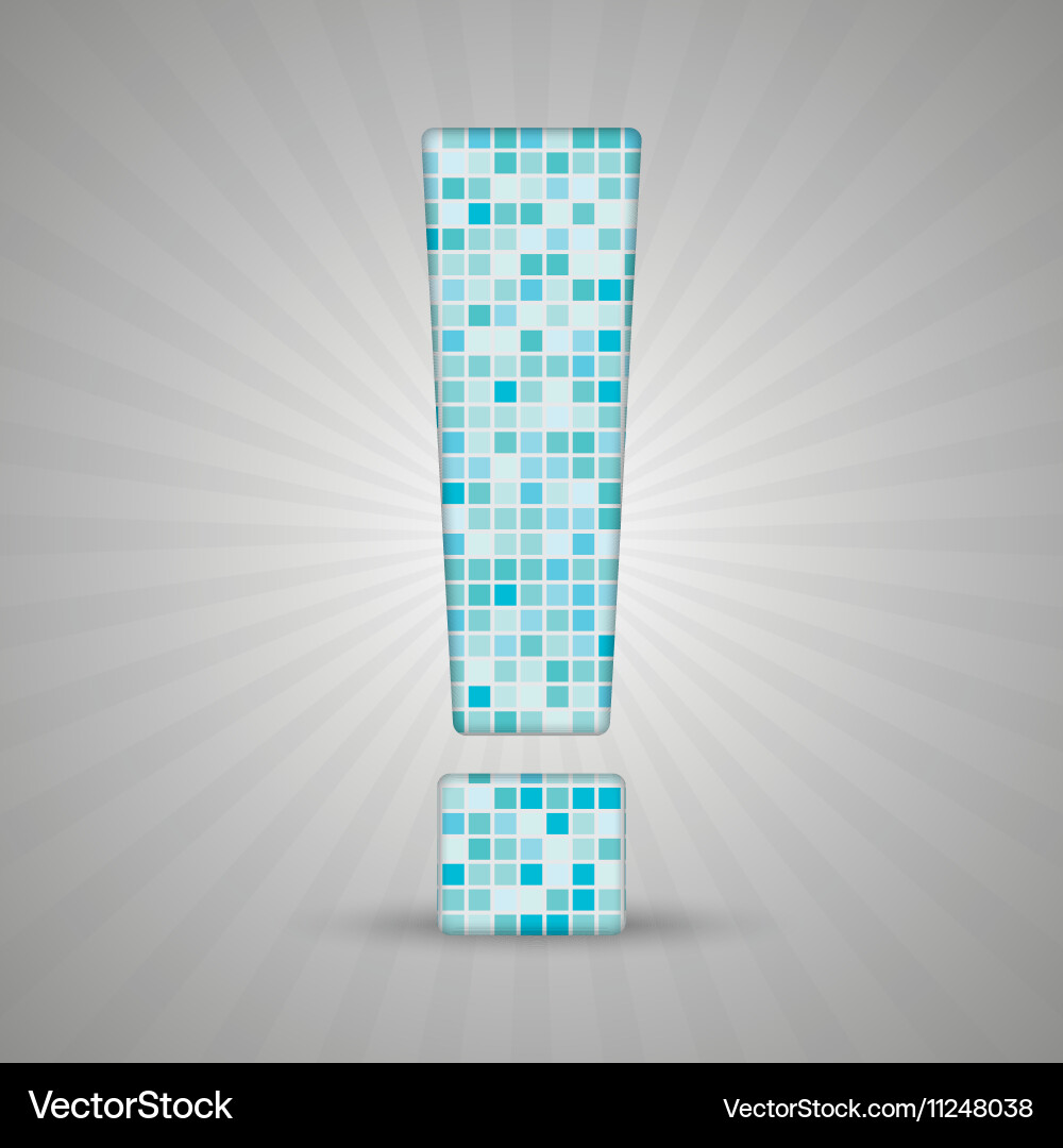Alphabet blue tile figure letter and sing Vector Image