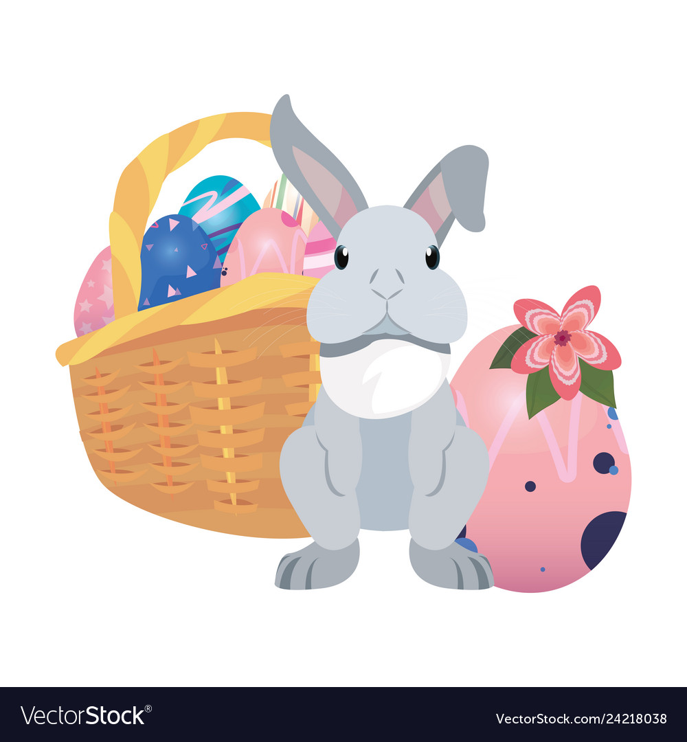 Bunny egg easter Royalty Free Vector Image - VectorStock