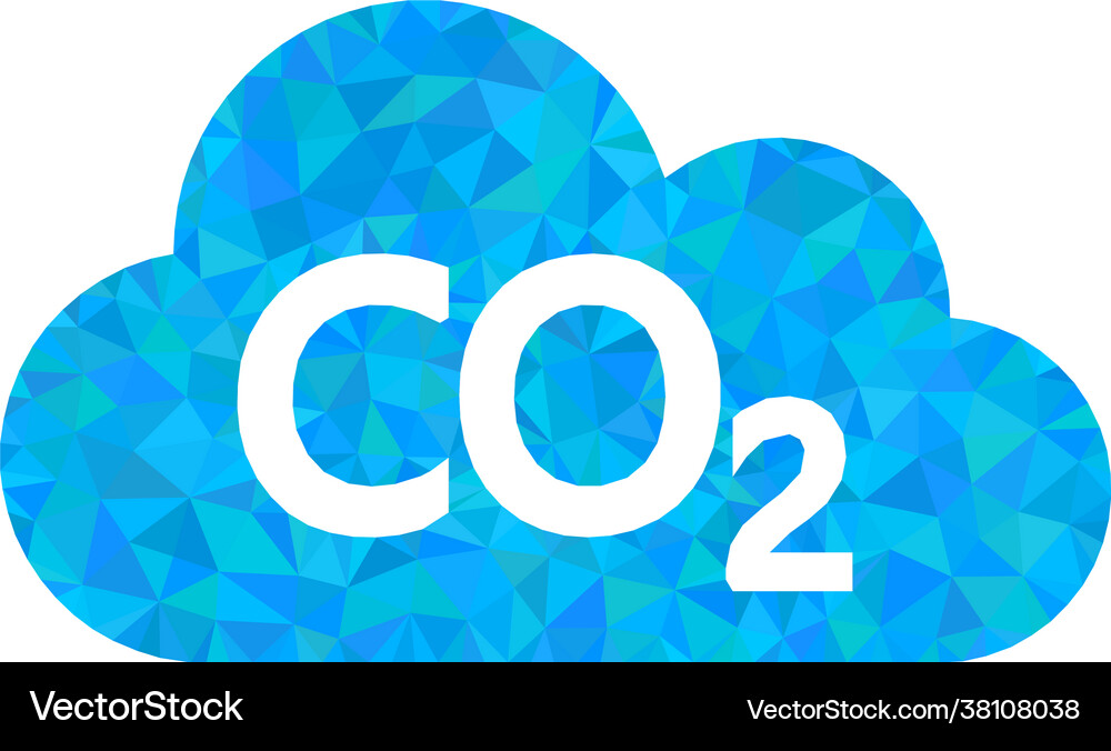 Carbon dioxide cloud polygonal icon Royalty Free Vector