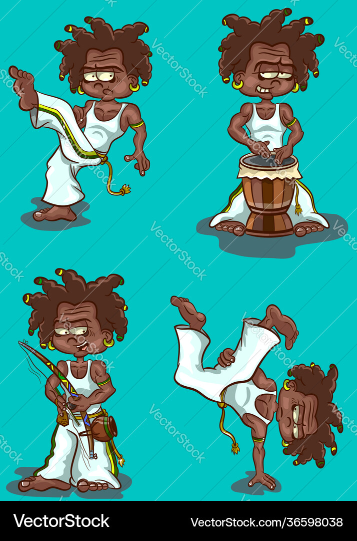 Cartoon capoeira brazil Royalty Free Vector Image