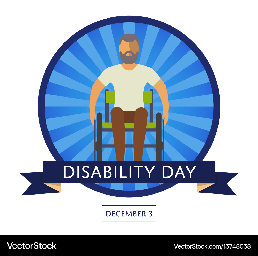 December 3 - world disability day greeting card Vector Image