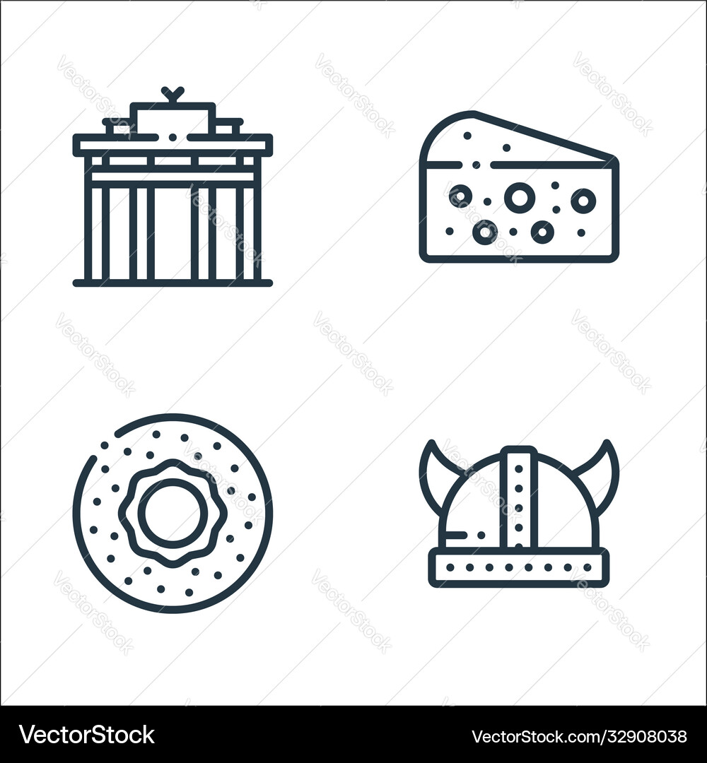 Europe line icons linear set quality line set Vector Image