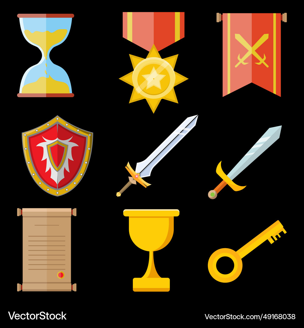 Game item collection Royalty Free Vector Image