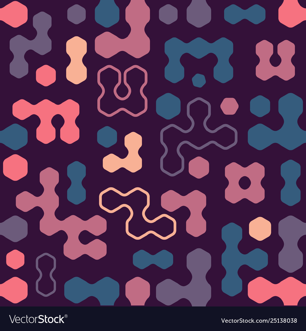 Geometric colored hexagon forms seamless pattern Vector Image