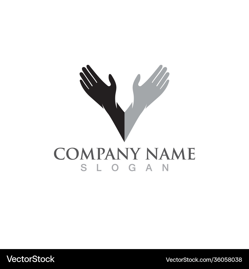 Hand hope logo and symbol Royalty Free Vector Image