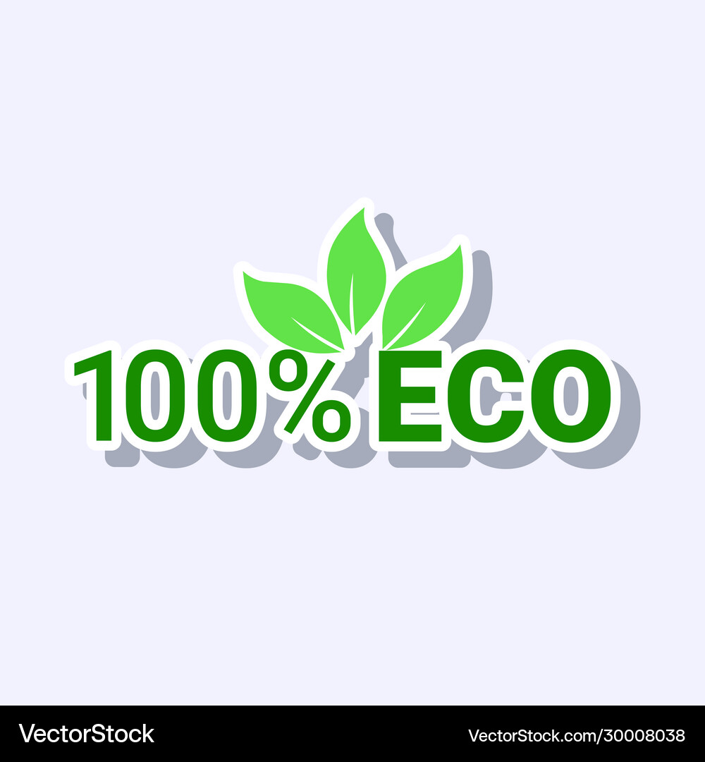 Plant based natural product sticker organic Vector Image