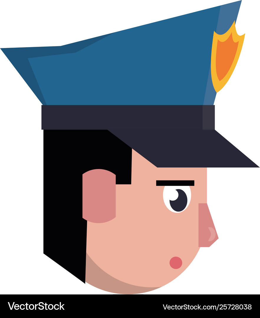 Policeman face avatar cartoon character Royalty Free Vector