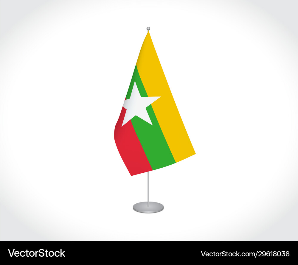 Republic union myanmar flag on white Royalty Free Vector