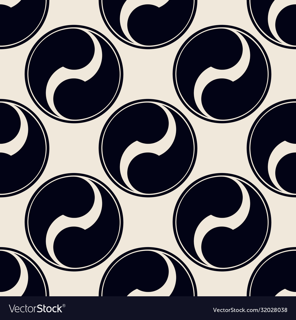 Seamless Pattern With Japanese Symbol Tomoe Vector Image