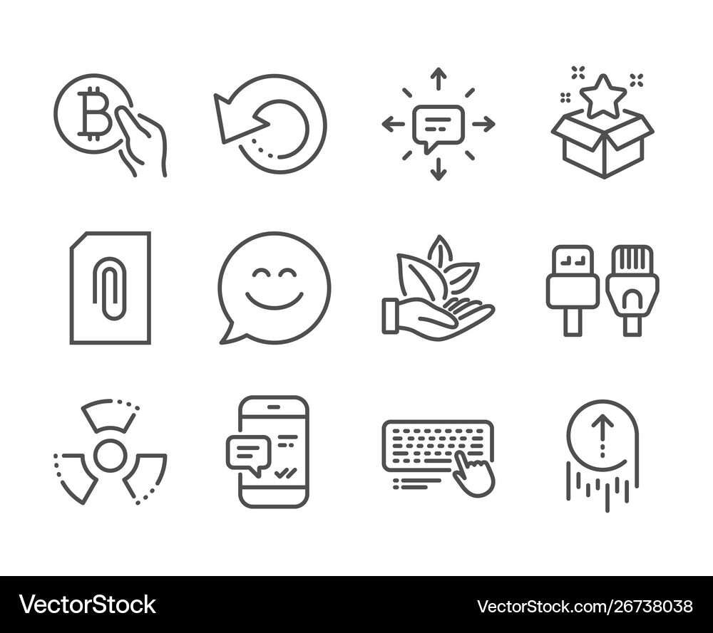 Set technology icons such as organic product Vector Image