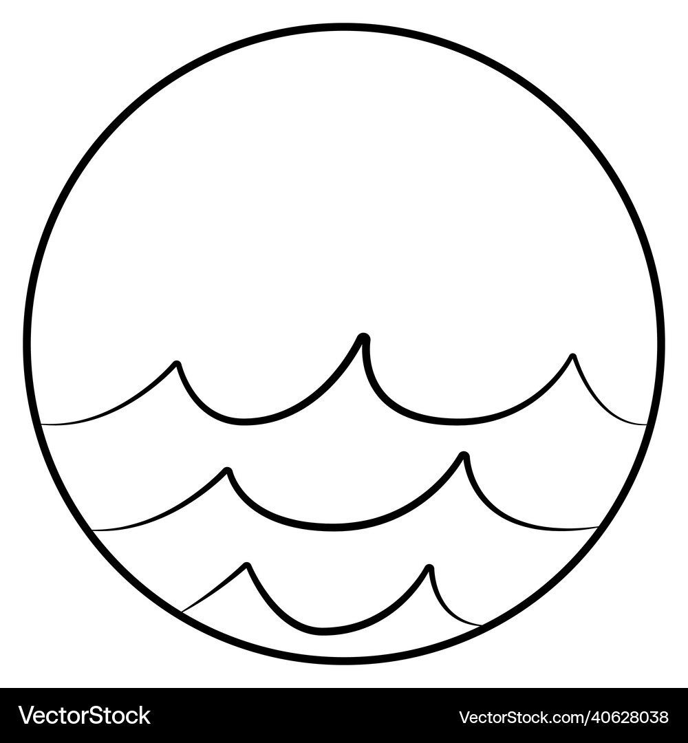 Simple minimalist waves water lake river logo Vector Image