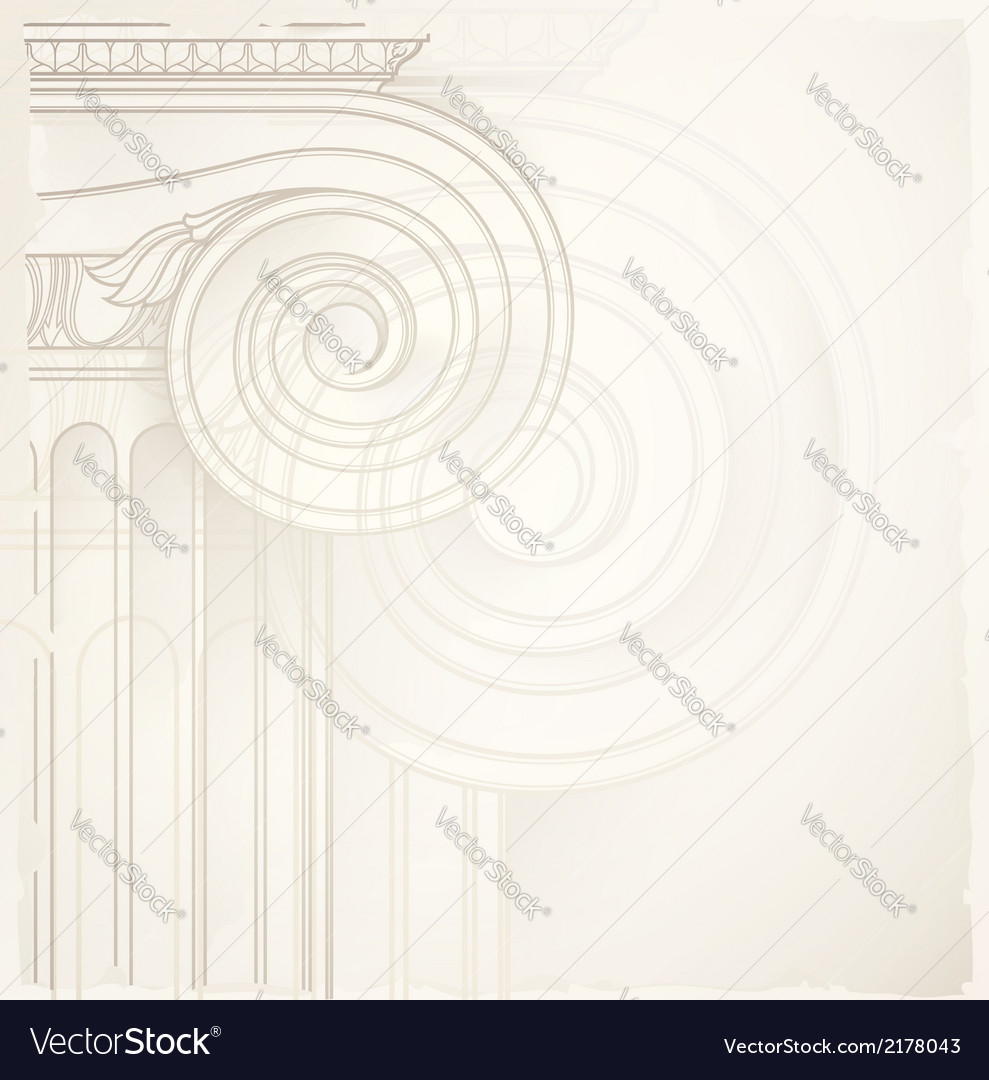 Architectural background ionic capital Royalty Free Vector