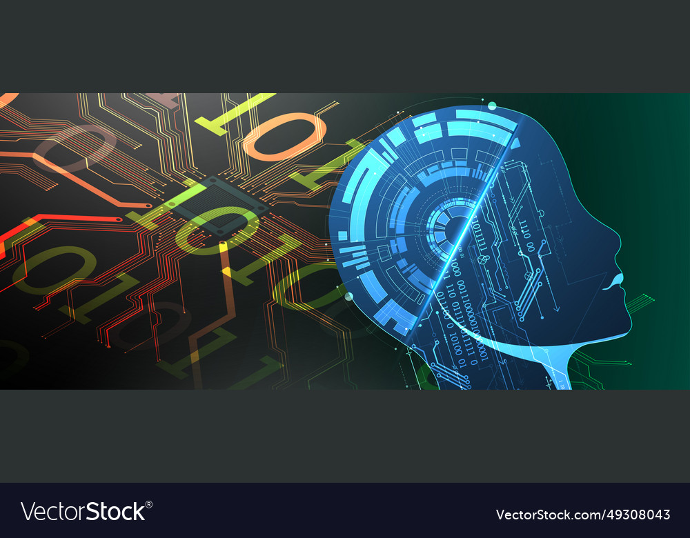 Artificial intelligence technical background Vector Image