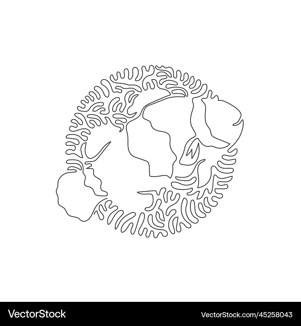 Continuous one curve line drawing of funny Vector Image