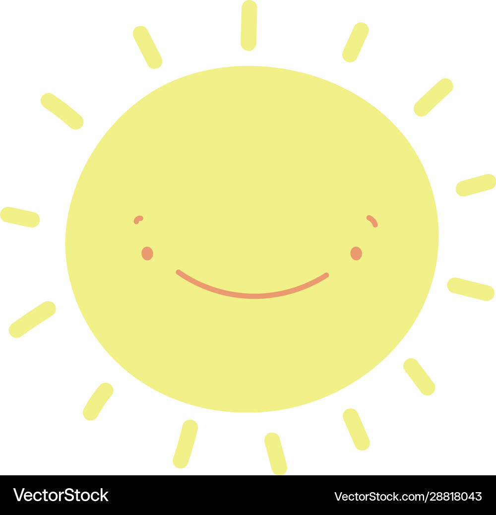 Cute sun hot summer cartoon design Royalty Free Vector Image