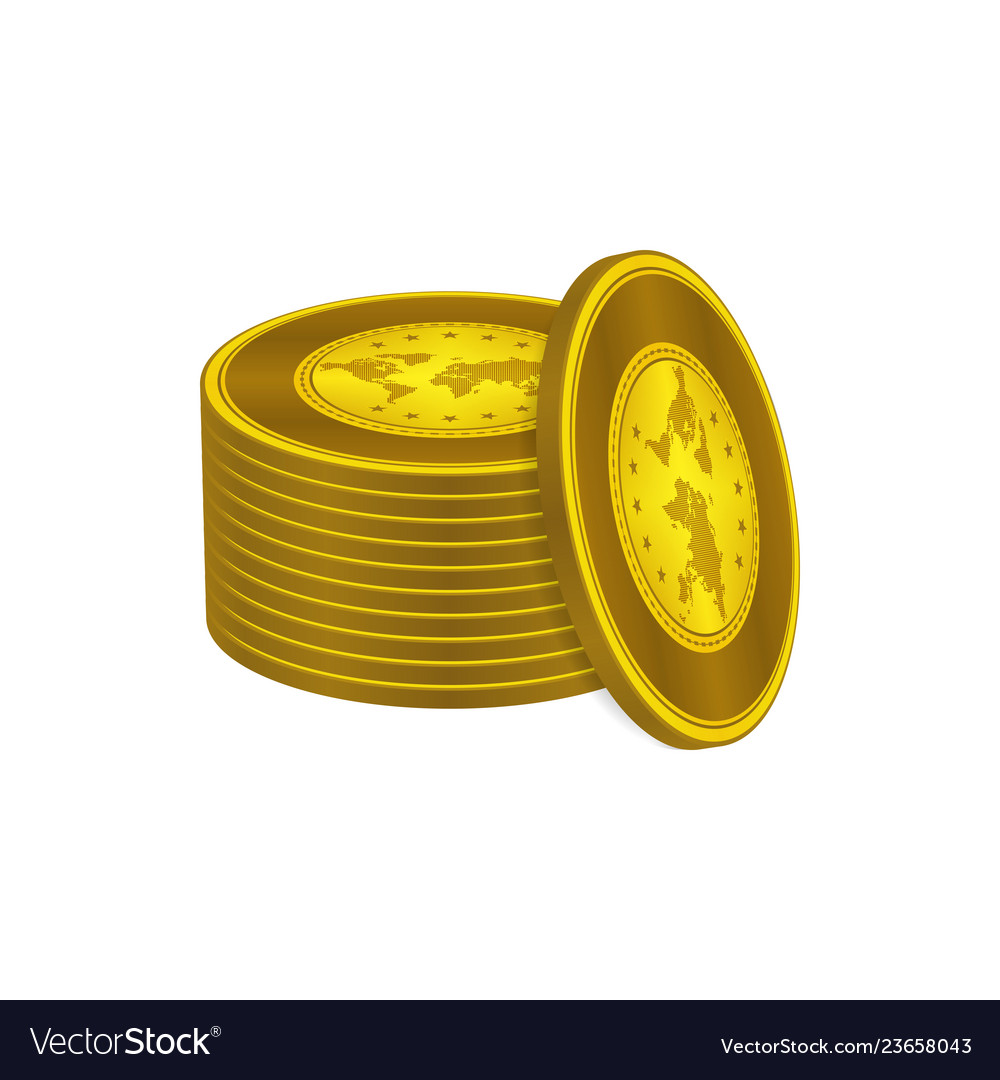 Gold coins stack Royalty Free Vector Image - VectorStock