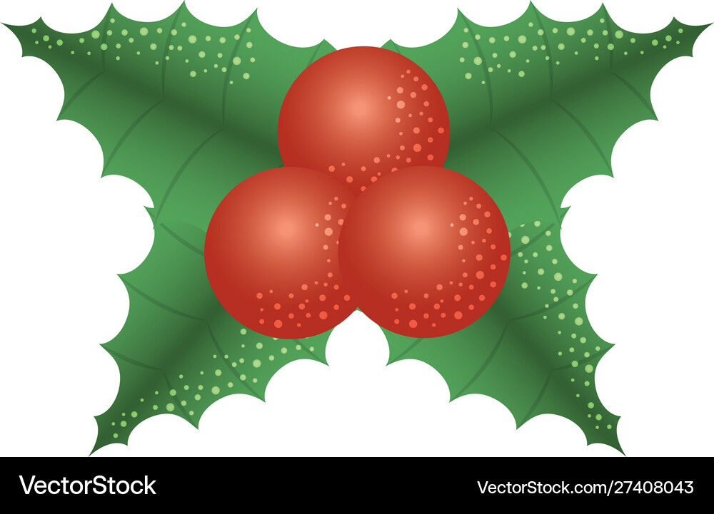 Happy merry christmas leafs and seeds Royalty Free Vector