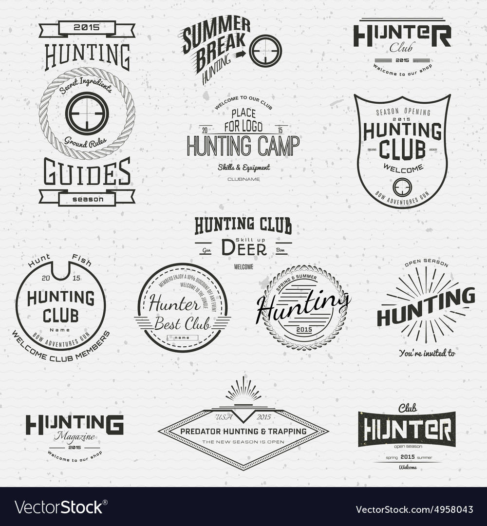Hunting badges logos and labels for any use Vector Image