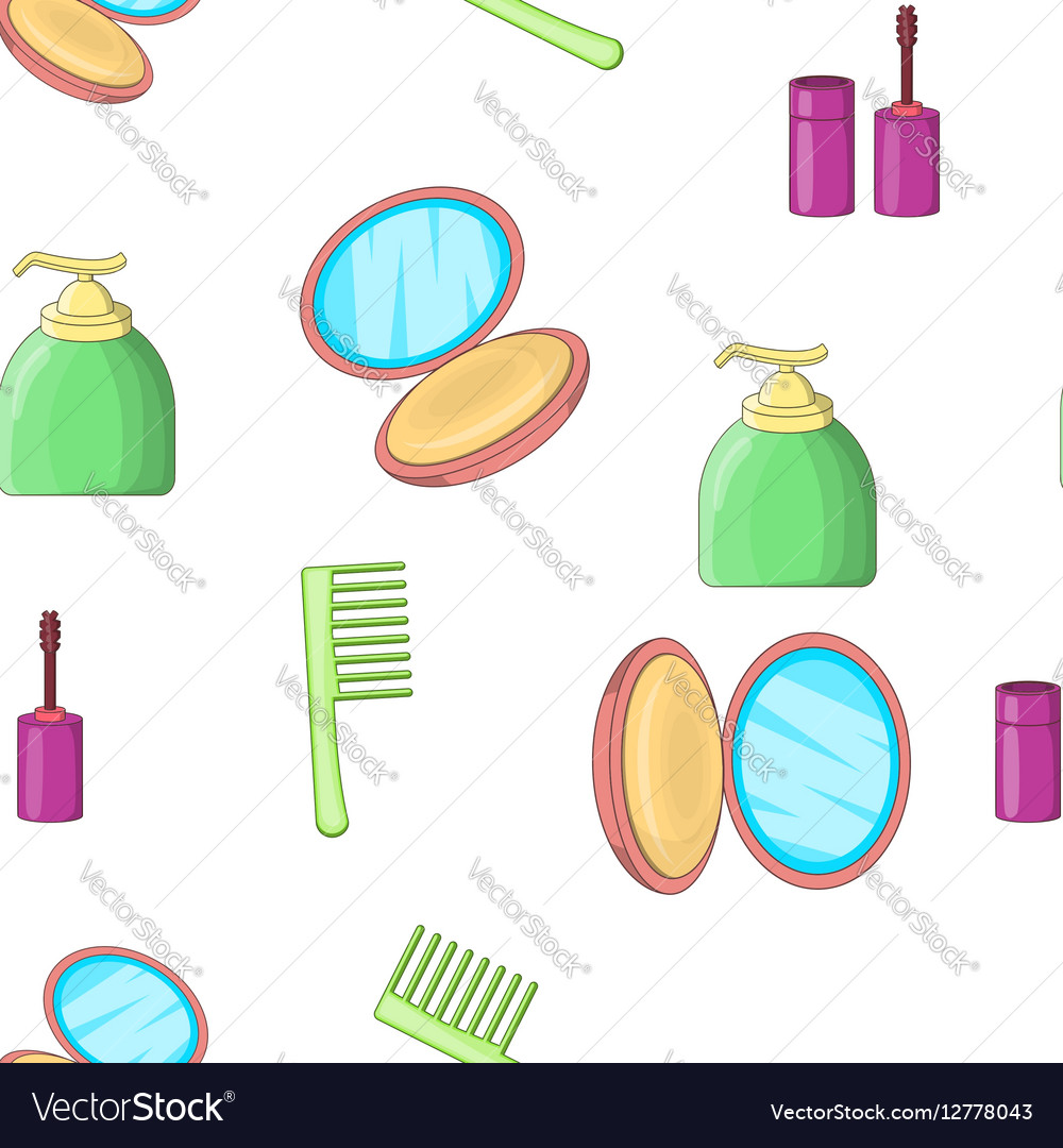 Makeup pattern cartoon style Royalty Free Vector Image