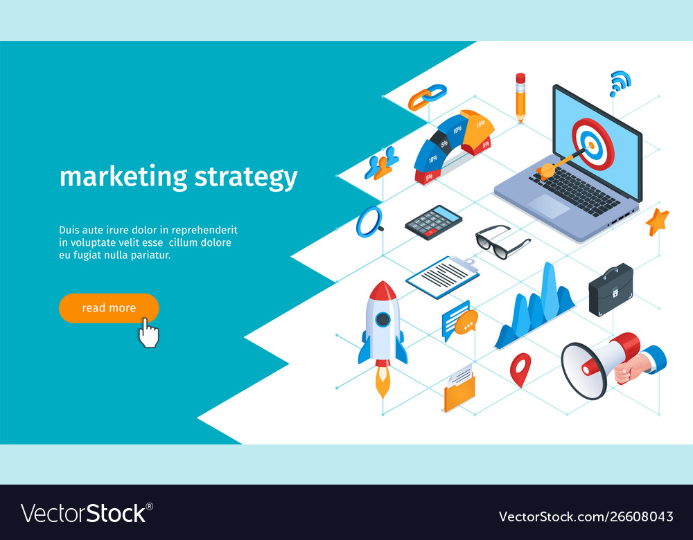 Marketing strategy banner 01 Royalty Free Vector Image