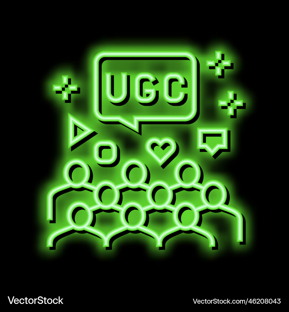 Public social media users ugc neon glow icon Vector Image