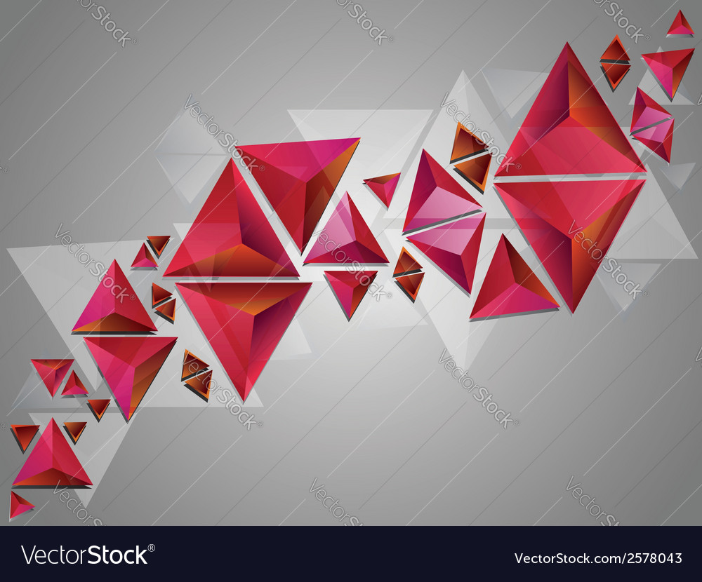 Red 3d triangles Royalty Free Vector Image - VectorStock