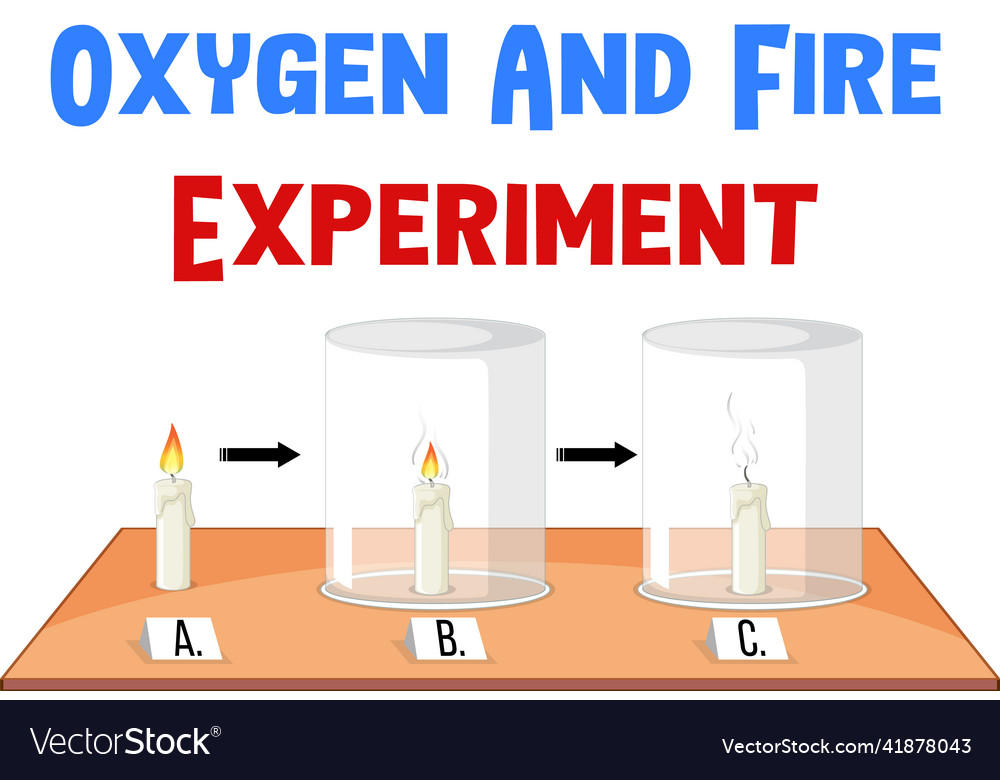 Science experiment with oxygen and fire Royalty Free Vector