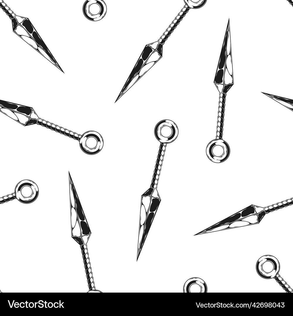 Seamless pattern of monochrome japanese throwing Vector Image