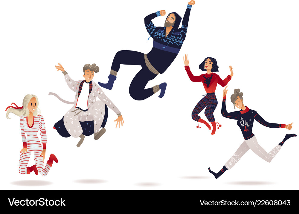 Set of young happy people Royalty Free Vector Image