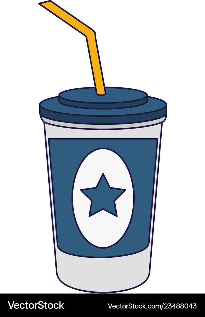 Soda cup with straw Royalty Free Vector Image - VectorStock