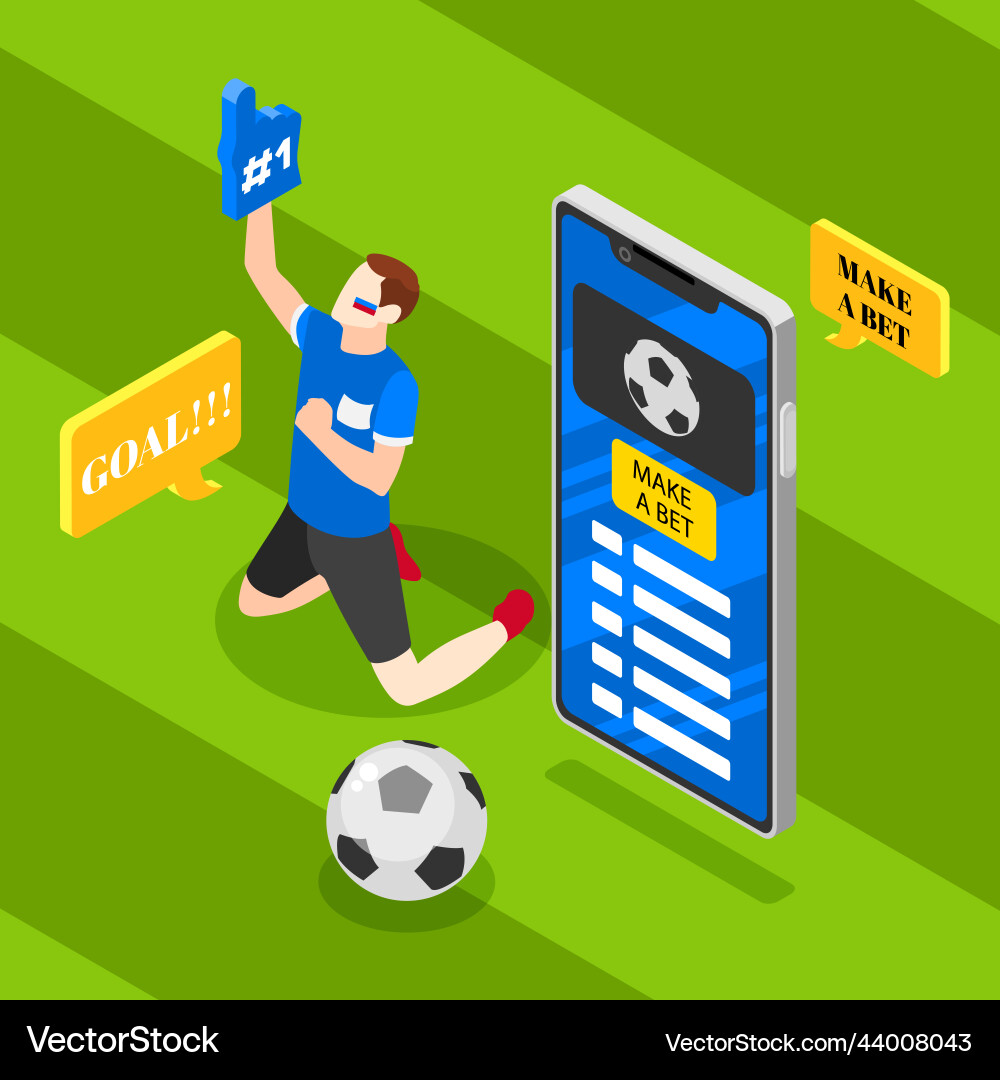 Sports betting isometric background Royalty Free Vector