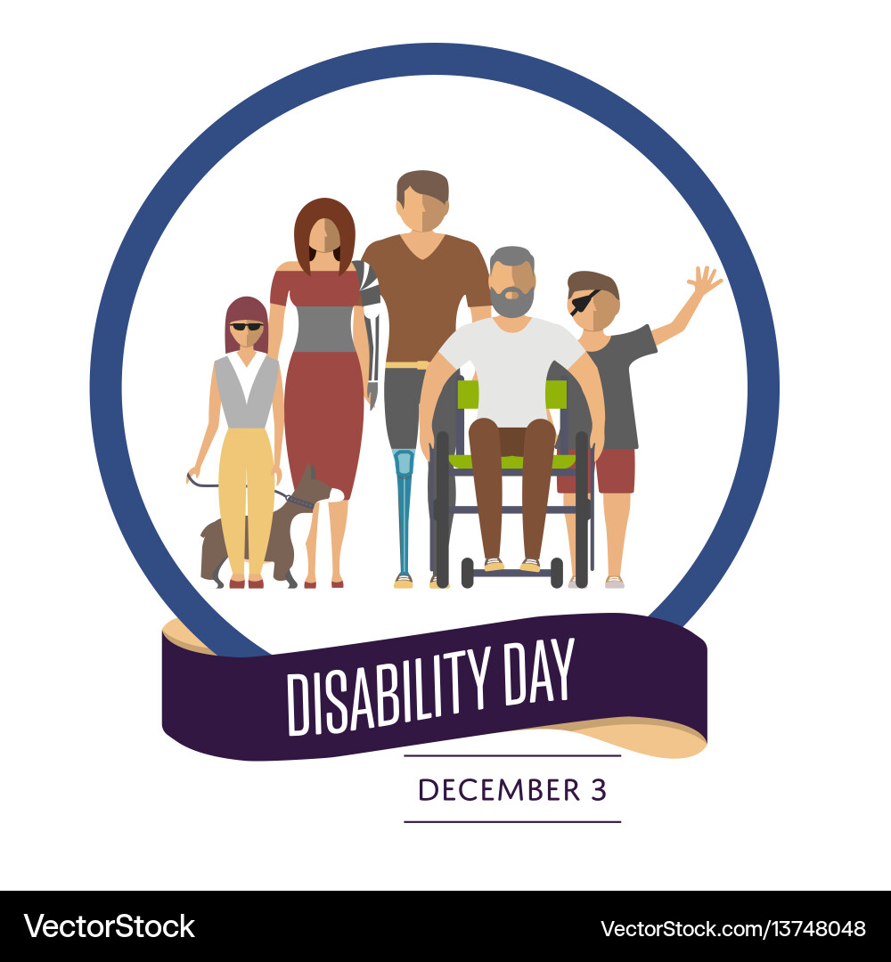 December 3 - world disability day greeting card Vector Image