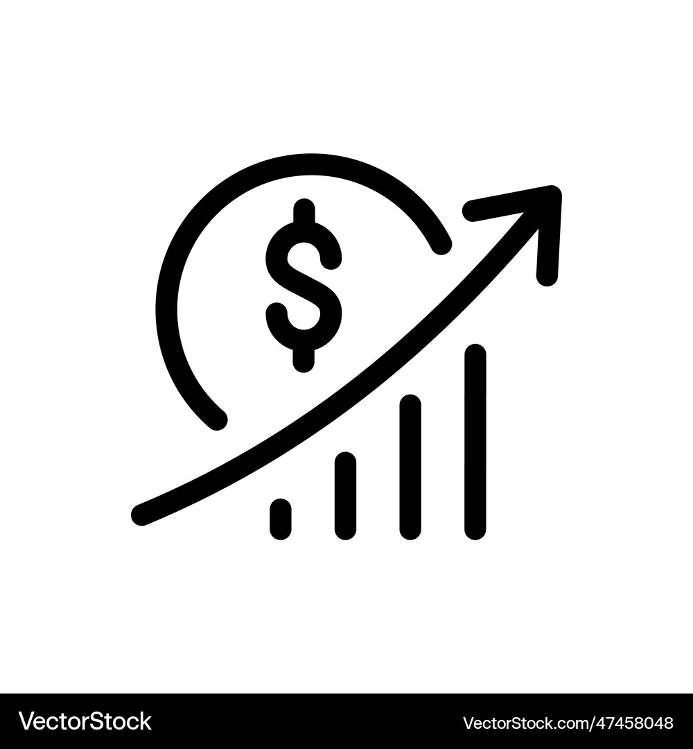 Growth diagram logo icon with sign dollar Vector Image