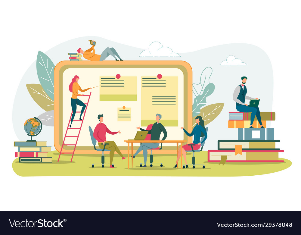 Interview with applicant flat Royalty Free Vector Image