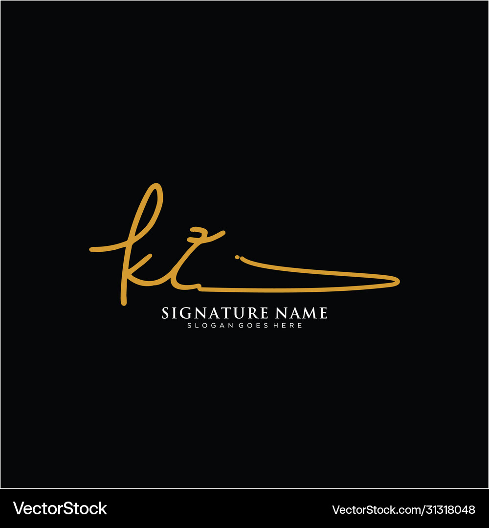 Letter kz signature logo template Royalty Free Vector Image